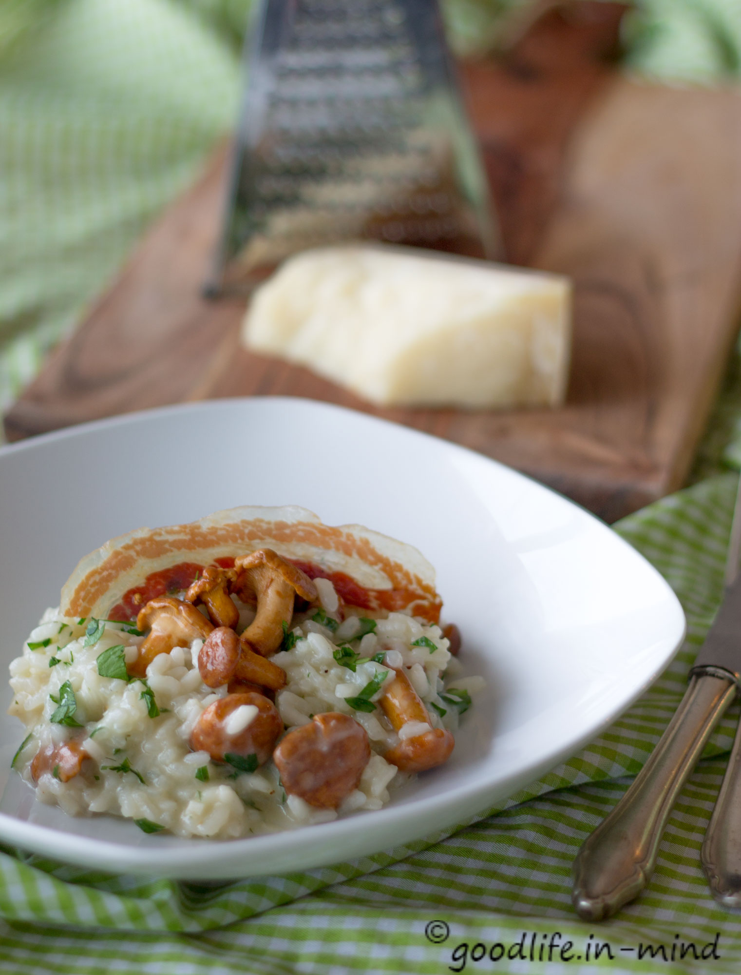 Pfifferlings-Risotto mit Pancetta - goodlife.in-mind.de